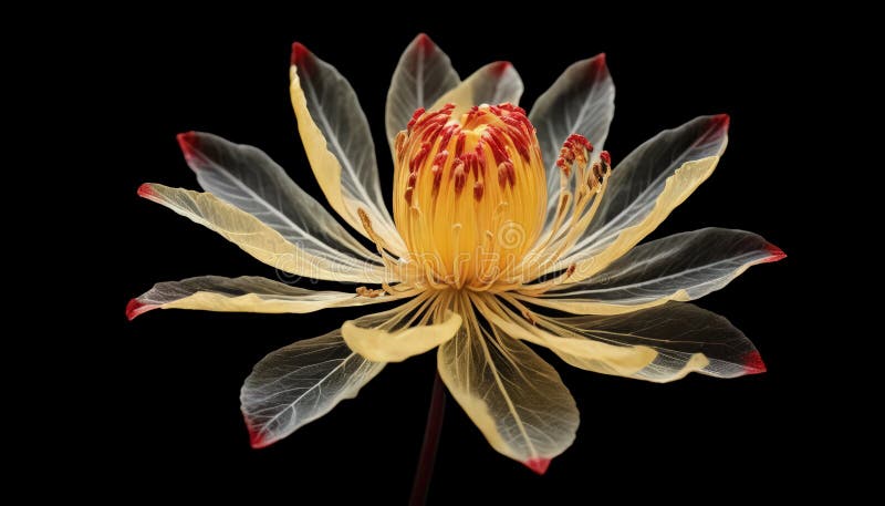 Translucent Flower on a Black Background. Stock Illustration ...