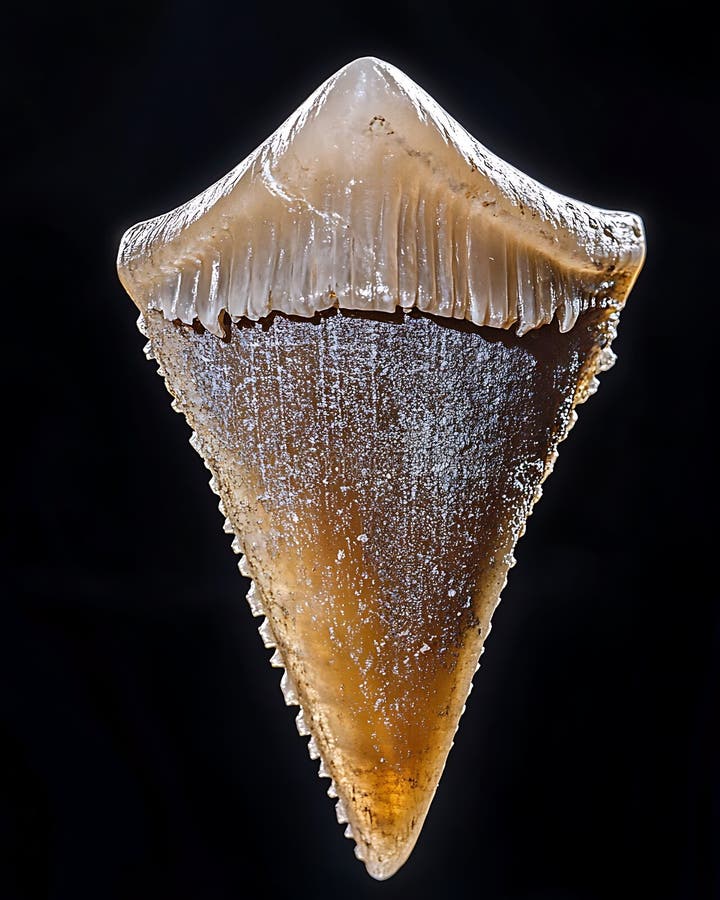 Translucent Fossilized Shark Tooth with Smooth and Defined Edges Stock ...
