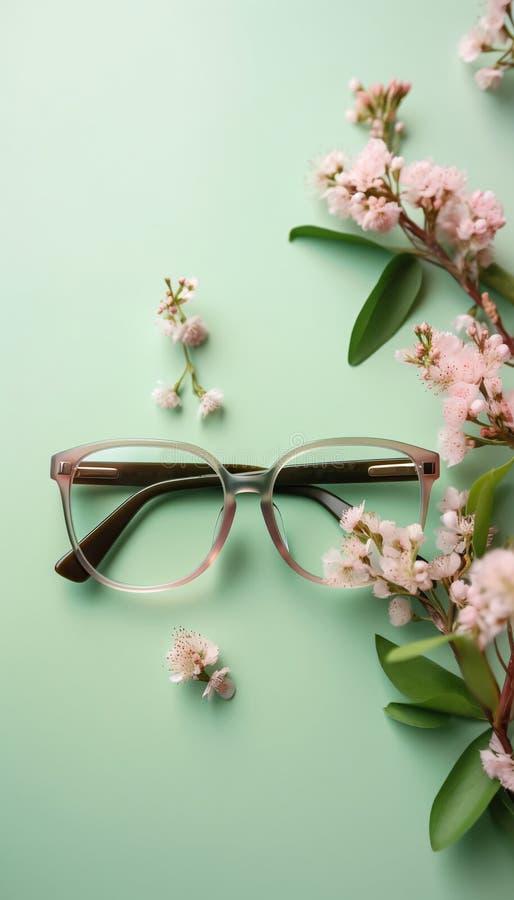 Translucent Frame of Glasses of Square Shape on on a Pastel Pink ...