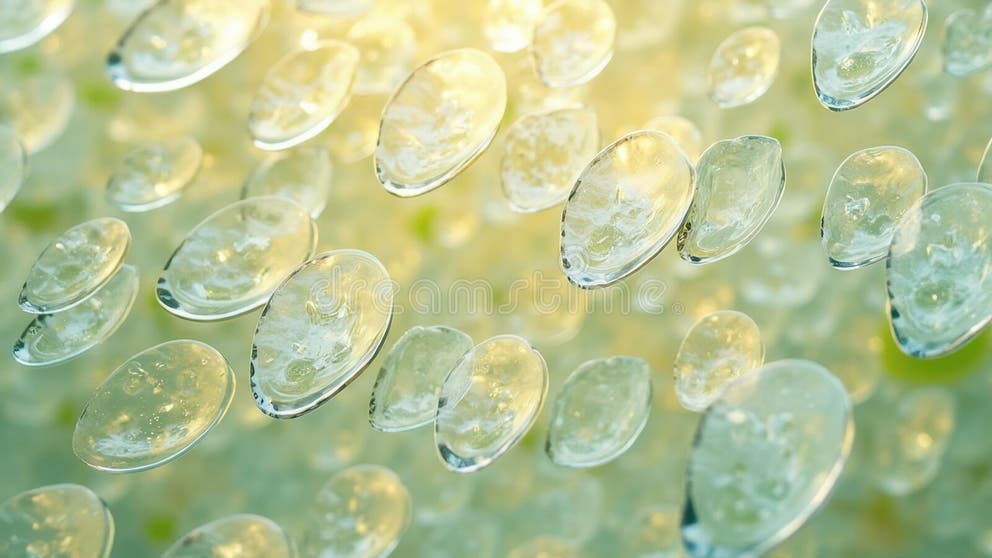 Translucent Gel Bubbles in Abstract Floating Pattern with Light ...