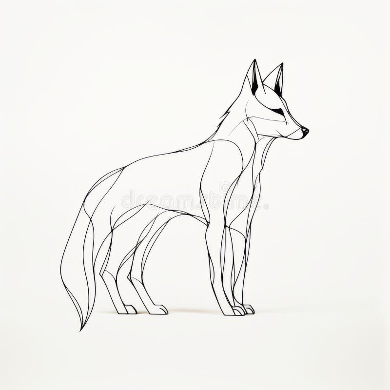 Single Line Fox Outline Stock Illustrations – 246 Single Line Fox ...