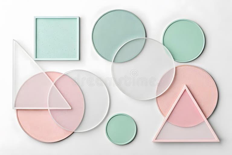 AI-Generated Minimalist Translucent Geometric Shapes Abstract Stock ...