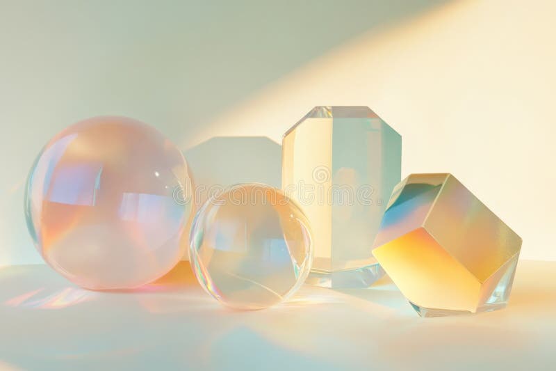 Translucent Geometric Shapes in Light Stock Illustration - Illustration ...