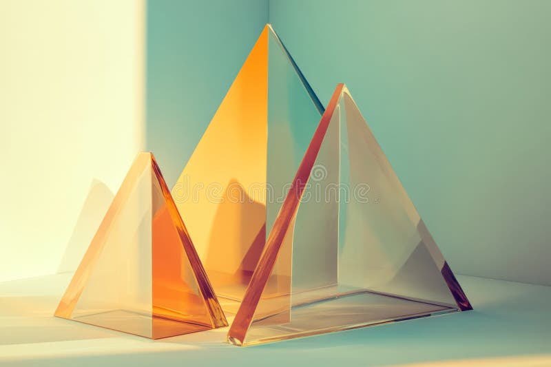 Translucent Geometric Shapes in Light Stock Illustration - Illustration ...