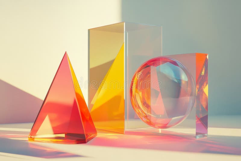 Translucent Geometric Shapes in Light Stock Illustration - Illustration ...