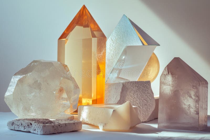 Translucent Geometric Shapes in Light Stock Illustration - Illustration ...