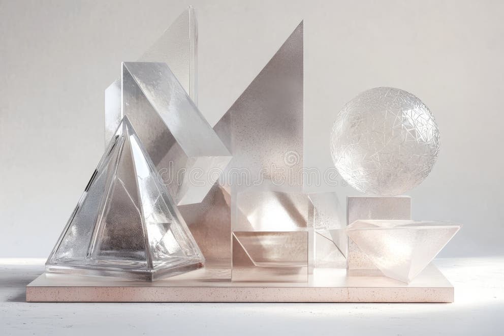 Translucent Geometric Shapes in Light Stock Illustration - Illustration ...