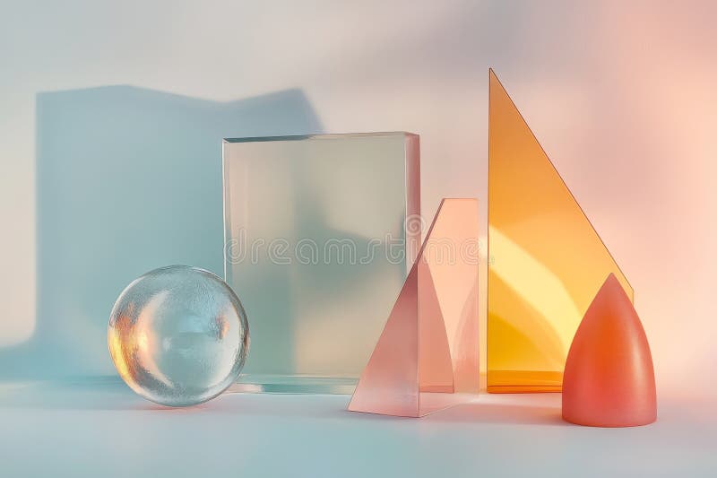 Translucent Geometric Shapes in Light Stock Illustration - Illustration ...