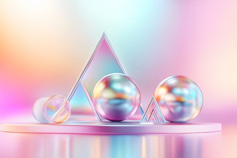 Translucent Geometric Shapes on a Soft Pastel Background Inspire ...