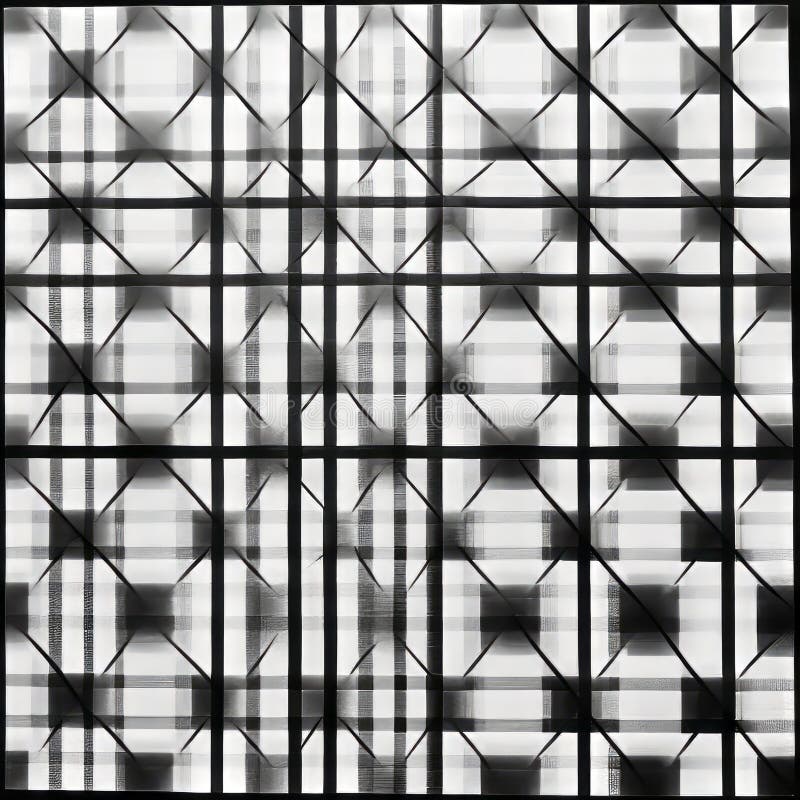 Translucent Geometries: a Black and White Plaid Painting Stock ...