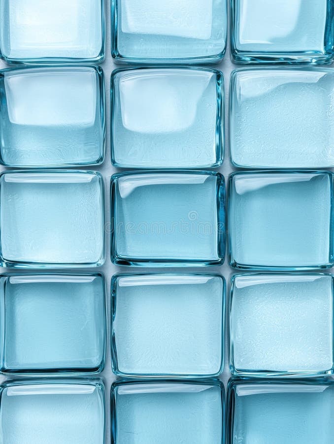 Translucent Glass Blocks in Cool Blue Tones Stock Illustration ...