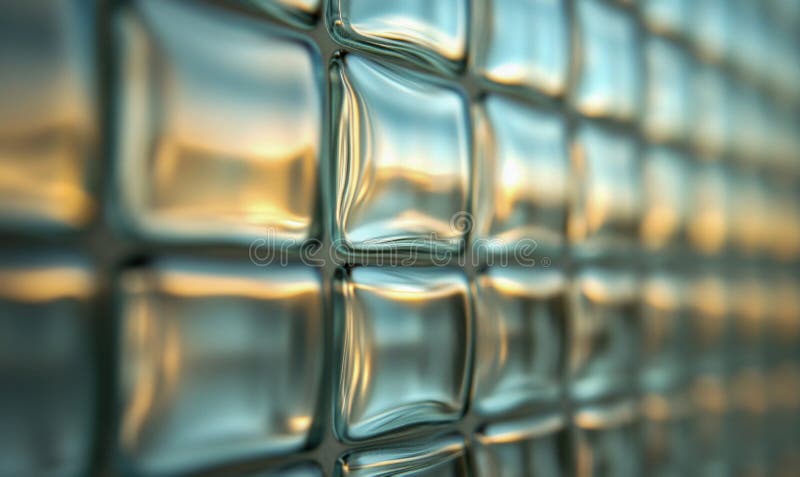 Translucent Glass Blocks Form a Patterned Grid Reflecting Soft Light ...