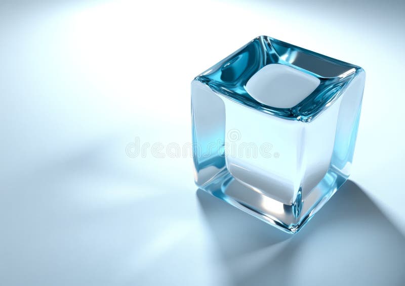 A Translucent Glass Cube with a Crystal Block Design, Featuring a ...