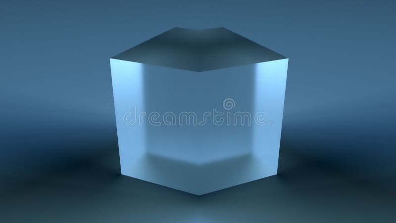 Translucent glass cube stock illustration. Illustration of matte ...