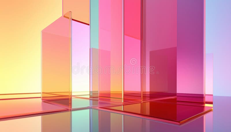 Translucent Glass with Gradient Effect, Rendered in 3d. Digitally ...