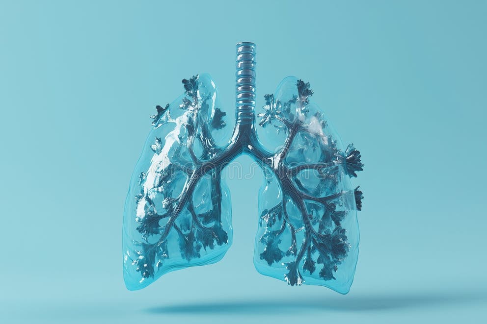 A Translucent Glass Model of Human Lungs, Showcasing the Intricate ...