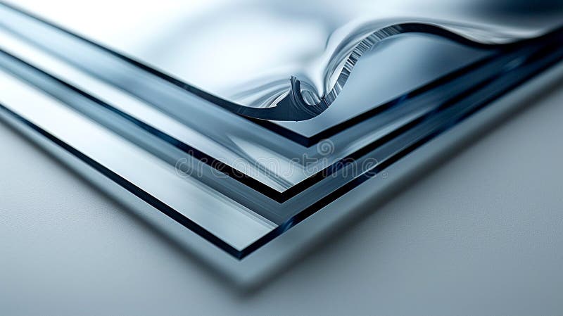 Translucent Glass Sheets Overlapping Elegantly in a Serene, Soft-lit ...