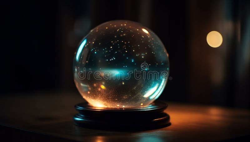 A Translucent Glass Sphere Reflects Vibrant Colors in Abstract Design ...