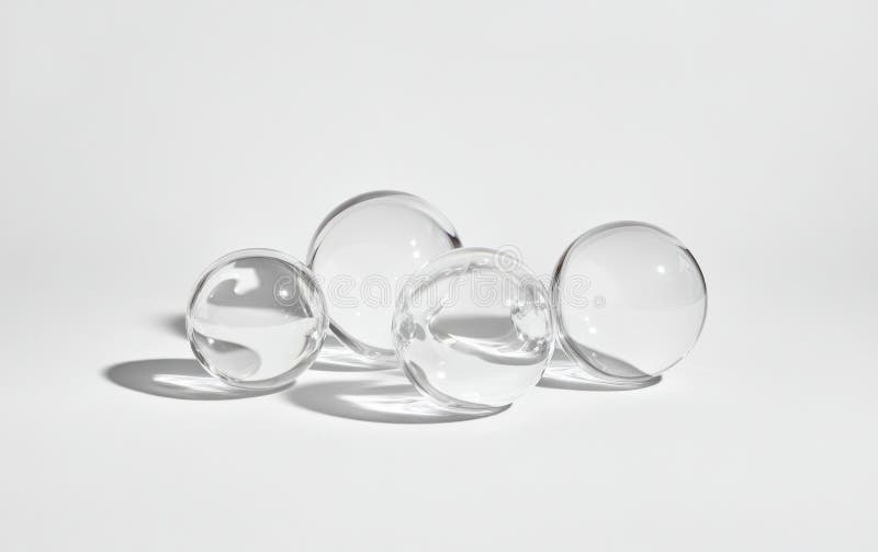 Translucent Glass Spheres on White Stock Illustration - Illustration of ...