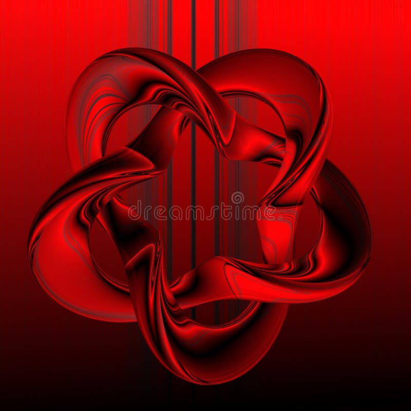 Shiny Smooth Torus Knot Shape in Red and Black Stock Illustration ...