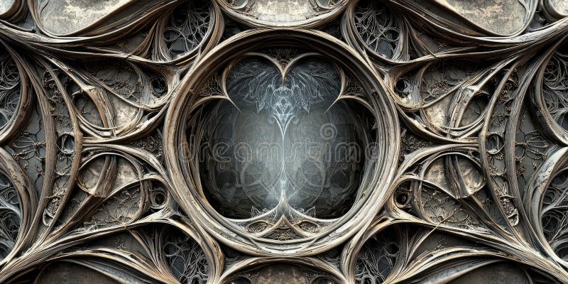 Translucent Gothic Frame with Nature and Stained Glass Patterns Stock ...