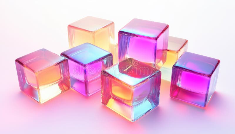 Translucent Gradient Cubes and Materials: Stunning 3d Renderings on ...