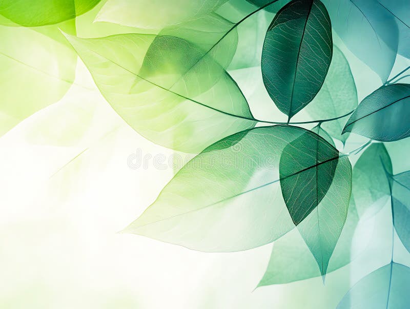 Translucent Green Leaves, Ai Generated Stock Illustration ...