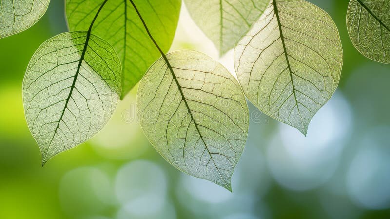 Translucent Green Leaves Backlit by Sunlight Stock Illustration ...