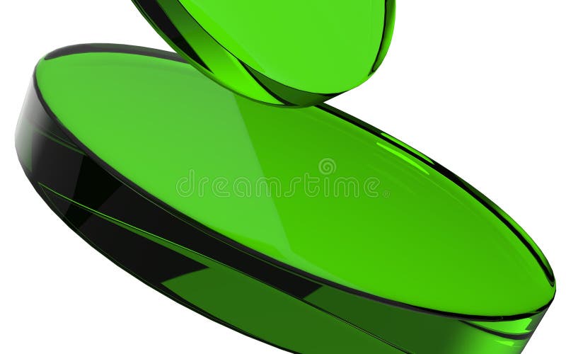 Green Reflection Ring Lens Shape Abstract in White Stock Illustration ...