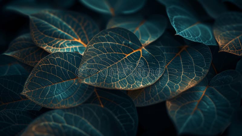 Translucent Green Tree Leaf Skeleton Texture with Shining Light ...