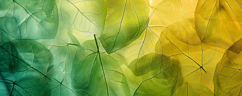 Translucent Green and Yellow Leaves in Sunlight, Close-up. Nature and ...