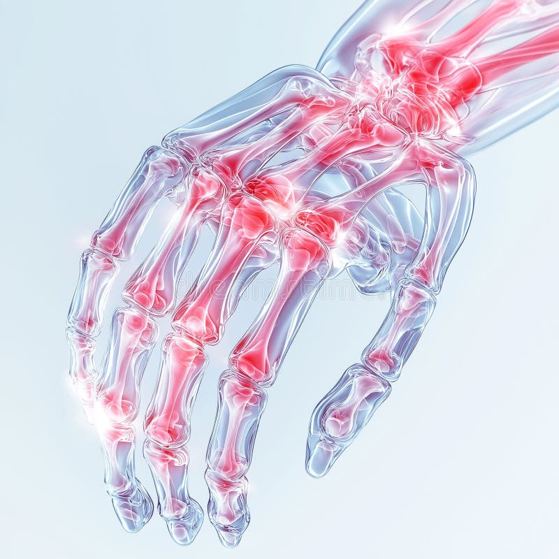 Translucent Hand: Skeletal Study Stock Illustration - Illustration of ...