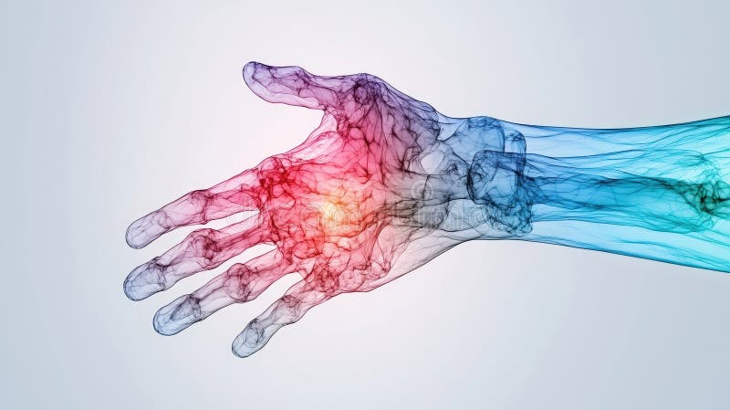 A Translucent Human Hand with Colorful Energy Patterns Showcasing the ...