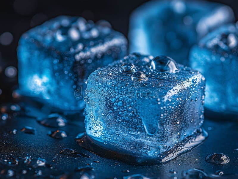 Translucent Ice Cubes Close Up Stock Illustration - Illustration of ...