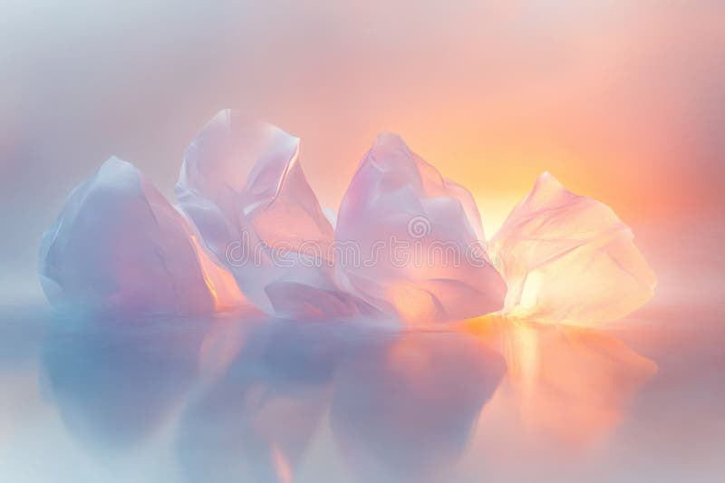 Translucent Ice Formations Illuminated by Soft Light Create a Serene ...