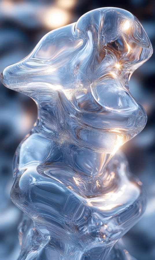 Translucent Ice Sculpture Reflecting Light in a Cool Atmosphere Stock ...