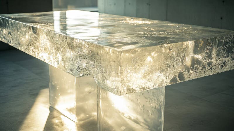 Translucent Ice Table Modern Furniture Design Stock Illustration ...
