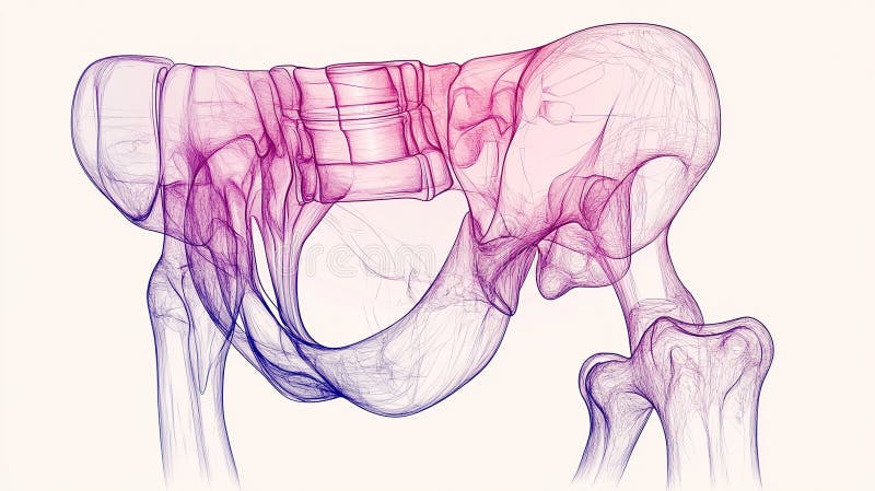 Translucent Illustration of the Human Pelvis and Lower Body Skeletal ...
