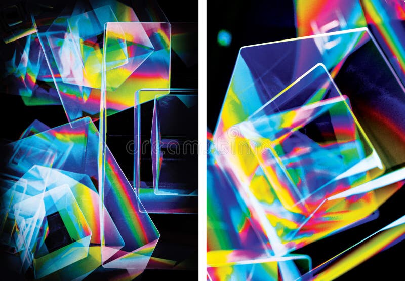 Translucent Iridescent 3d Cubes Background. Stock Illustration ...