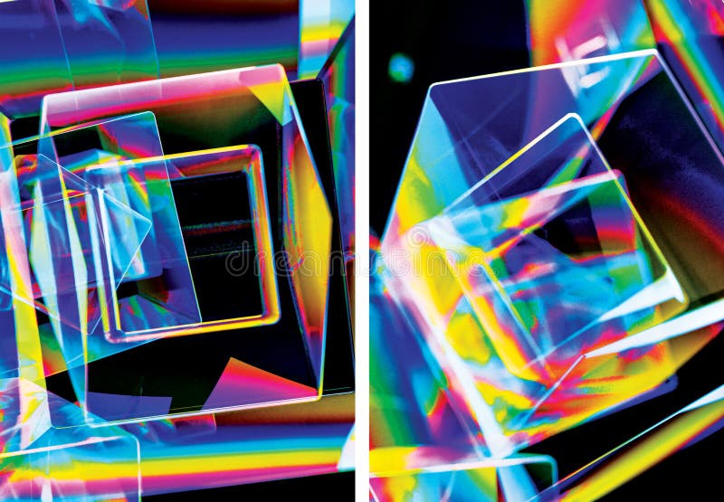 Translucent Iridescent 3d Cubes Background. Stock Illustration ...