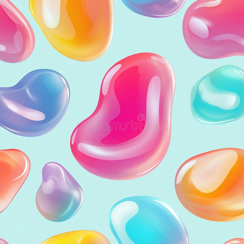 Translucent Jelly Shapes Create a Vibrant Candy Pattern with Soft ...