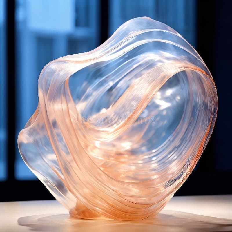 Translucent Kinetic Wave a Sculpture that Mimics the Movemen a Stock ...
