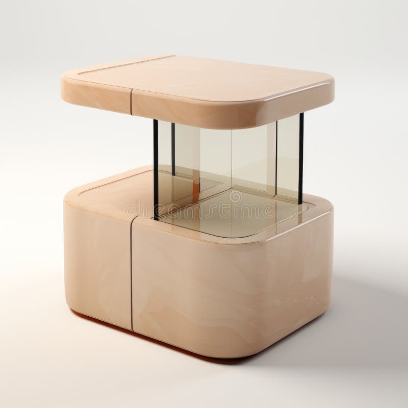 Translucent Layers: Beige Side Table with Lifelike Design Stock ...