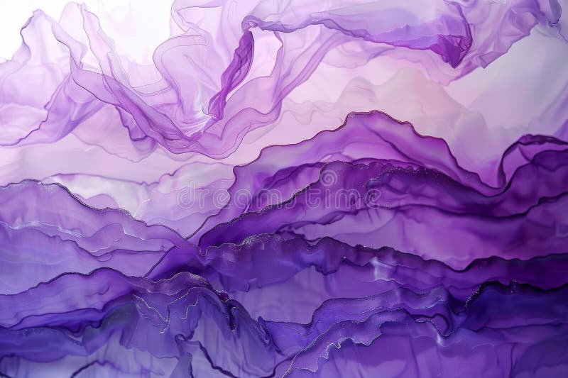 Translucent Layers of Purple and White Paint Blend in this Abstract ...