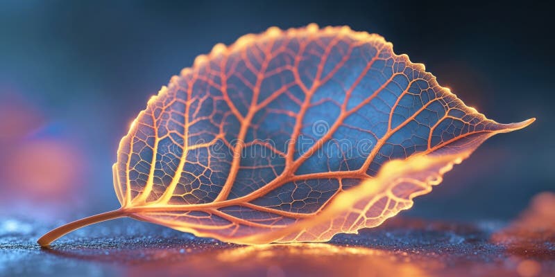 Translucent Leaf Illuminated Showcasing Intricate Veining and Structure ...