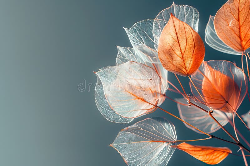 Translucent Leaves in Autumn Tones, Creating Serene and Elegant ...