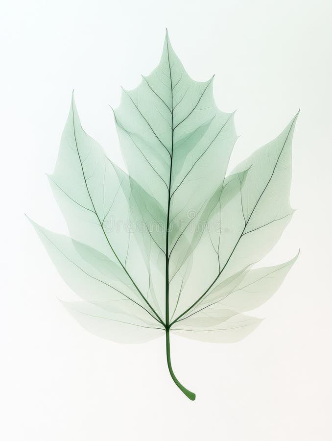 Delicate Layering of Translucent Leaves Showcasing Intricate Vein Patterns in Soft Green Hues ...