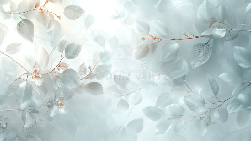 Translucent Leaves, Soft Translucent Leaves Layered Over a Gentle White ...