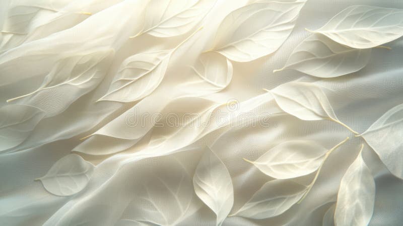 Translucent Leaves, Soft Translucent Leaves Layered Over a Gentle White ...