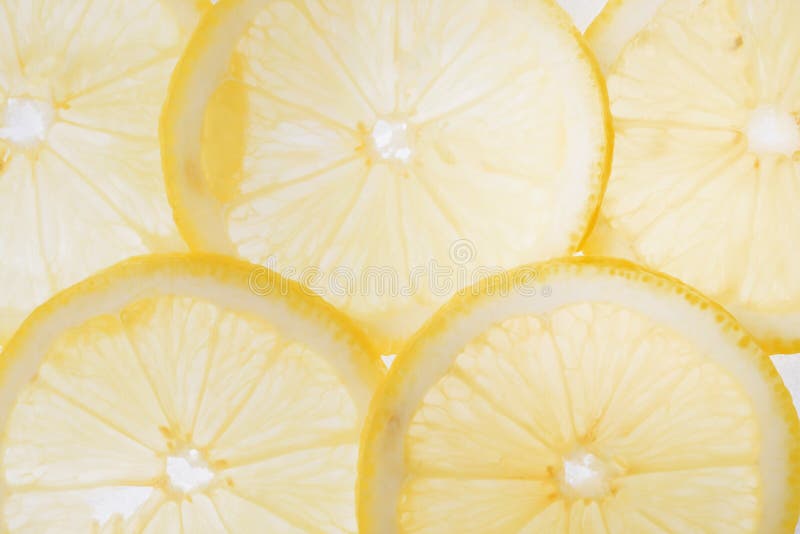 Translucent Lemon Slices on a White Background, Citrus Fruit Slices ...